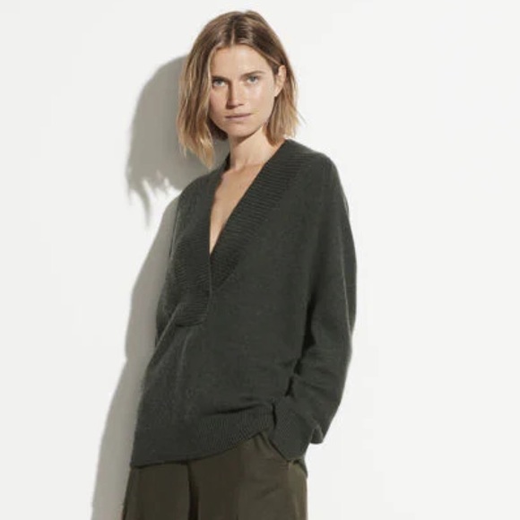 Vince | Sweaters | Vince Cashmere Wool Ribbed Sweater In Moss | Poshmark